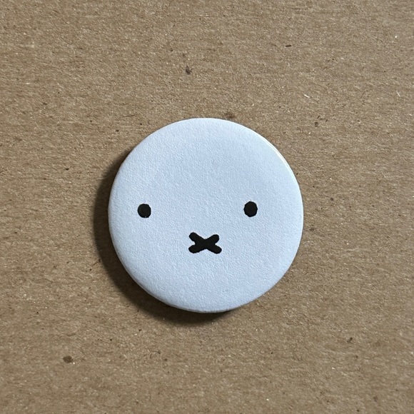 Jewelry | 125in Cute White Button With Black Face Design | Poshmark